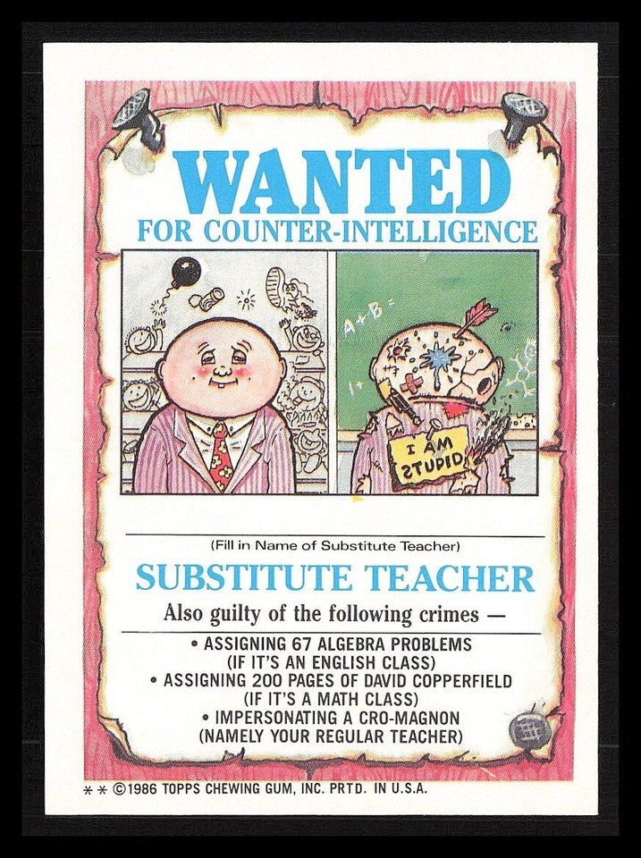 HUNTED HUNTER 1986 Topps Garbage Pail Kids Sticker #142B | eBay