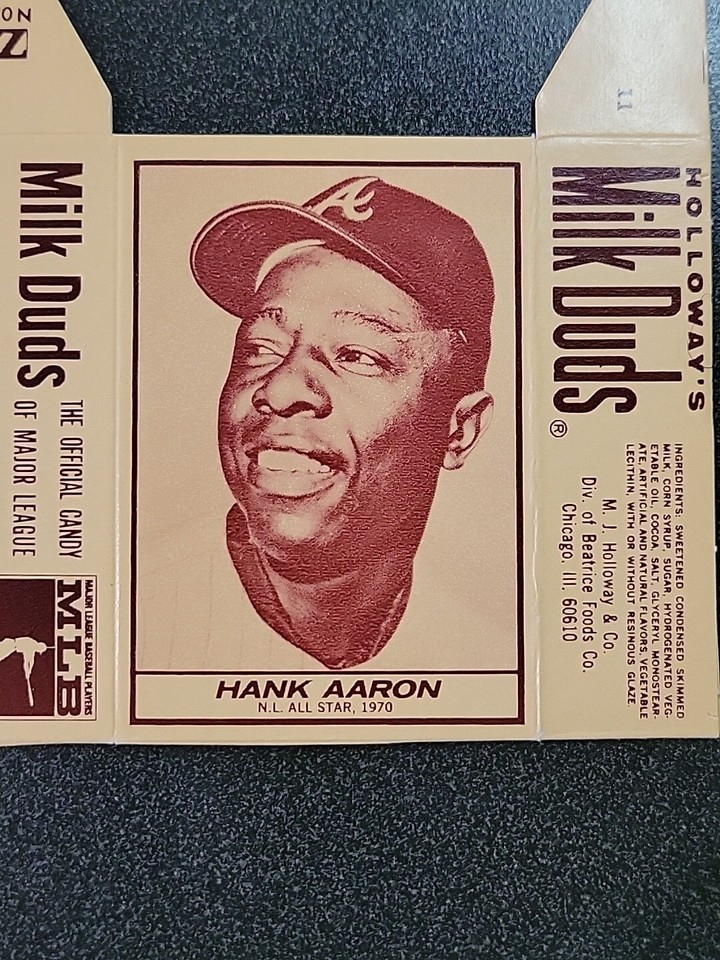 Rare 1971 Milk Duds Hank Aaron #11 Box Card UNCUT BEAUTIFUL SPECIMEN | eBay