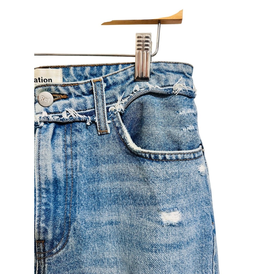 Reformation Cropped Cigarette savu jeans Distressed Ripped Knee Denim ...