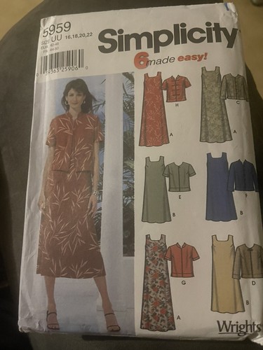 Simplicity 5959 Sewing Pattern Misses Petite Pullover Jacket 16-22 ...