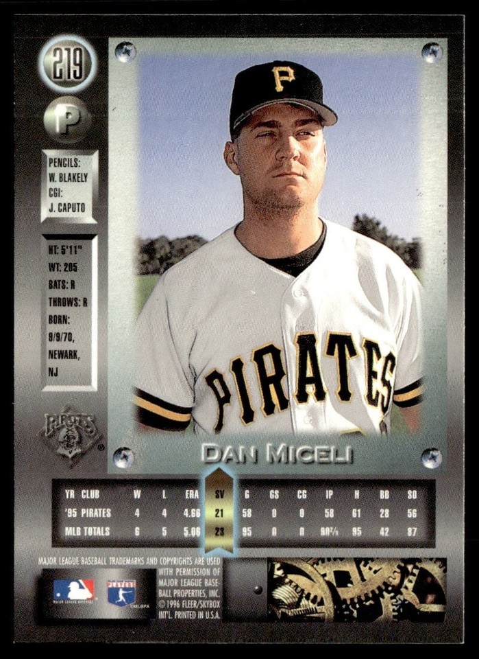1996 Metal Universe Dan Miceli Pittsburgh Pirates #219 | eBay