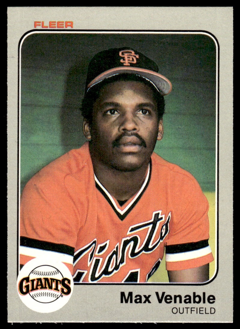 1983 Fleer Max Venable San Francisco Giants #275 | eBay