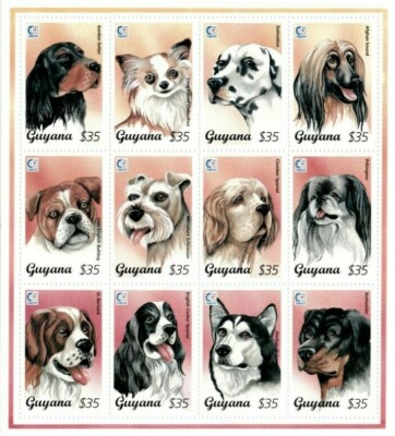 Guyana - 1995 - Dogs - Sheet Of 12 Stamps - Scott #2944 - MNH | eBay