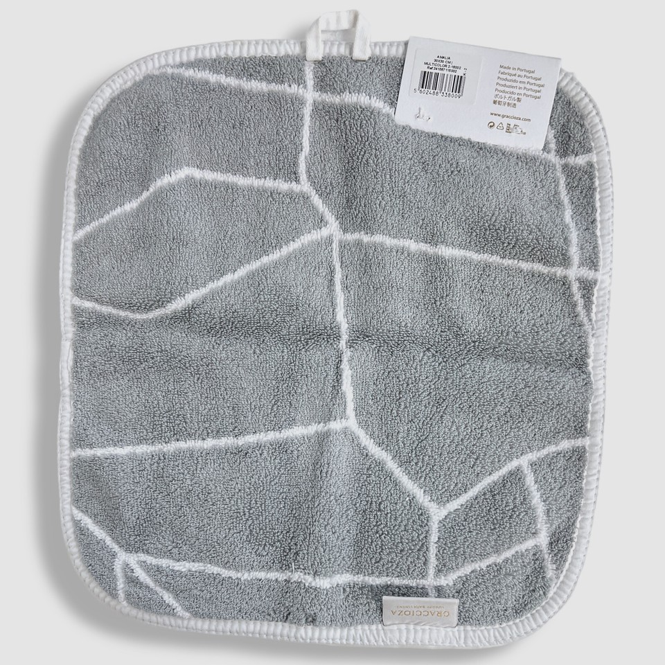 $24 Graccioza White Gray Amalia Wash Cloth Towels 12" Sq | eBay