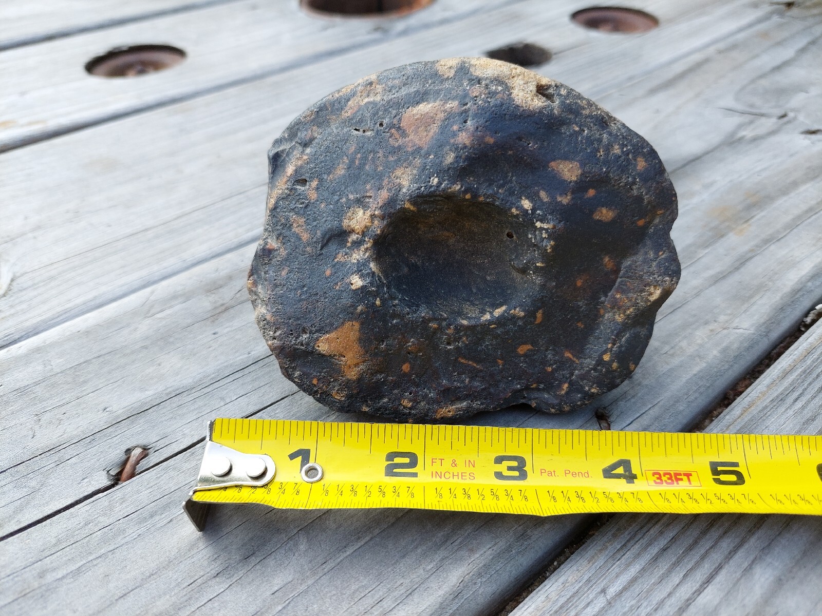 HUGE 570g Ancient Nutting Stone / Multi-Tool Tennessee Native American ...