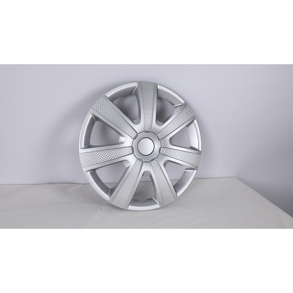 14" Set of 4 Silver Wheel Covers Snap On Full Hub Caps fit R14 Tire ...