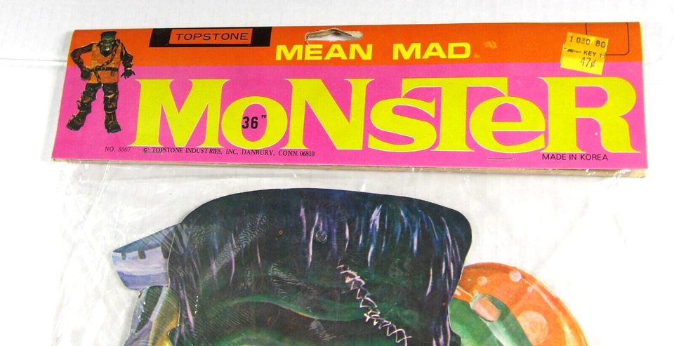 Vtg 1970s Topstone Halloween MEAN MAD MONSTER 36" Frankenstein Jointed ...