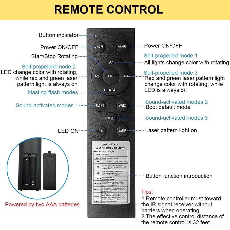 Dj Party Disco Ball Lights with Pattern and Sound Activated, 10 ft USB ...