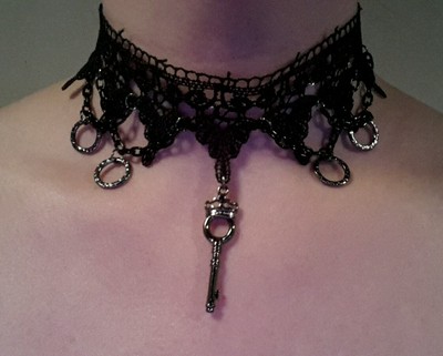 Lace choker necklace chains key | eBay