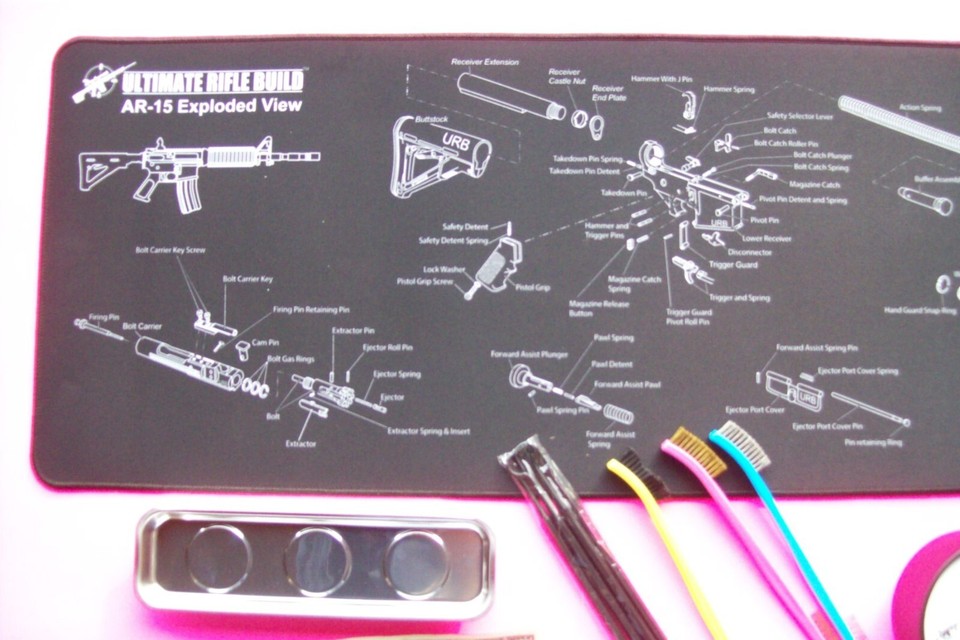 Ultimate Rifle Build 12” 36” Gun Cleaning brush AR- Mat Magnet ...