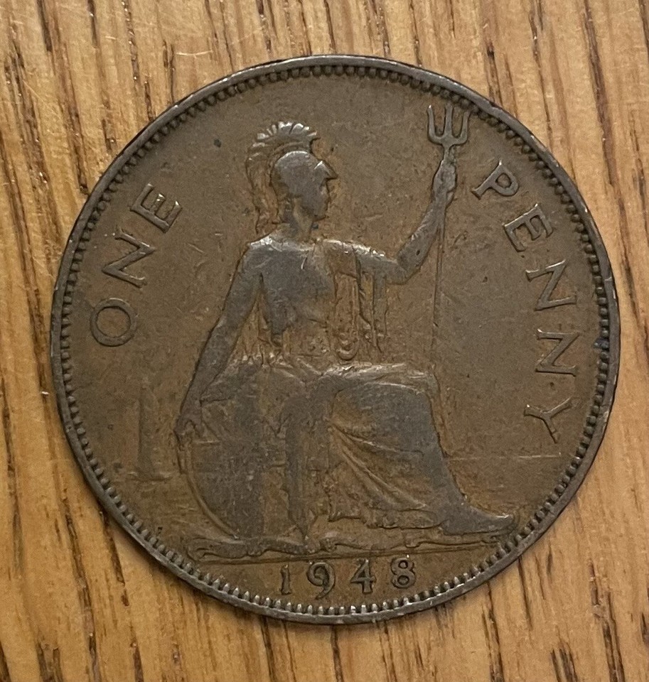 georgivs vi d:g:br:omn:rex One Penny Coin Great Britain 1948 | eBay