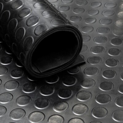 Tappeto con Bolle Bollato Gomma Antiscivolo Copripavimento Nero in PVC ...