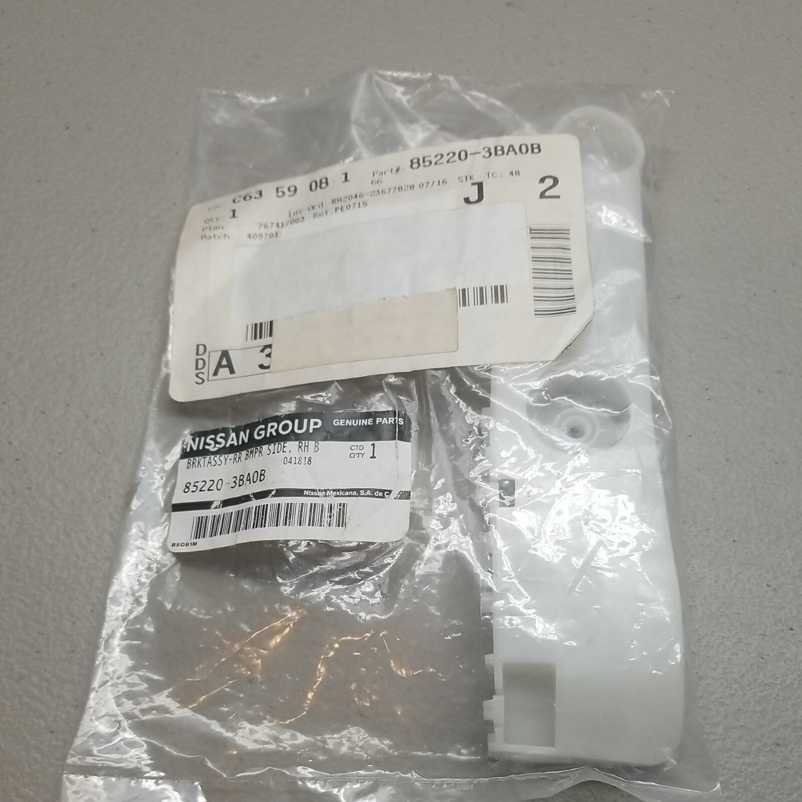 New Genuine OEM Nissan 85220-3BA0B RH Rear Bumper Inner Bracket 2012 ...