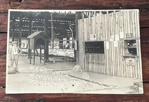 Vintage Real Photo Postcard MK&T Katy Railroad Shops & Post Office ...