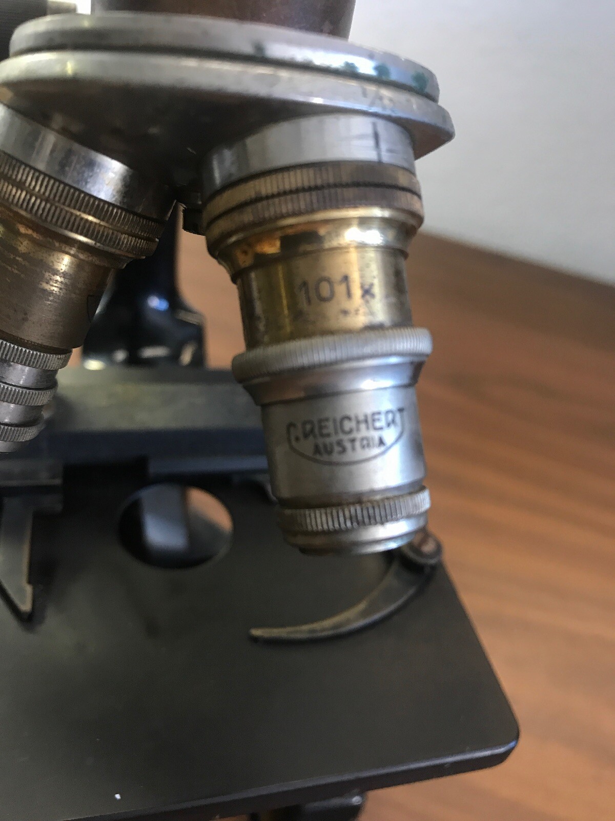 C.REICHERT WIEN MICROSCOPE BRASS VINTAGE OLD MIKROSKOP AUSTRIA ...