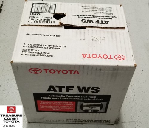 NEW OEM TOYOTA ATF WORLD STANDARD WS TRANSMISSION FLUID CASE 6 QUARTS ...