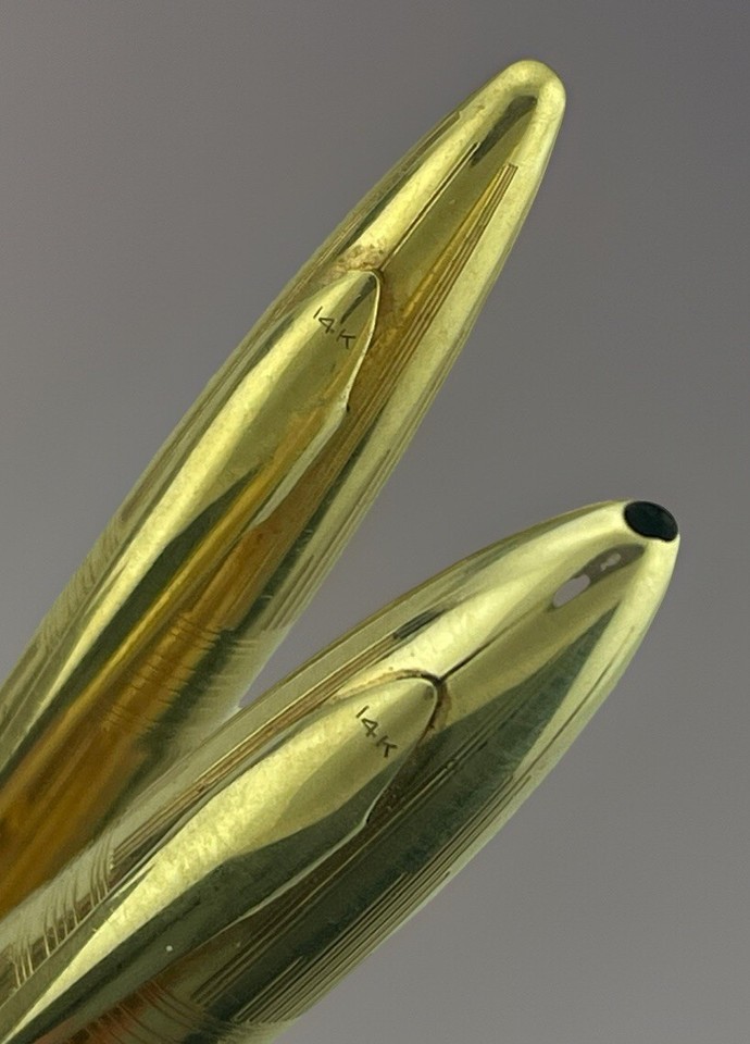 Sheaffer Crest Solid 14K Gold Cap Fountain Pen Set~ Masterpiece ...