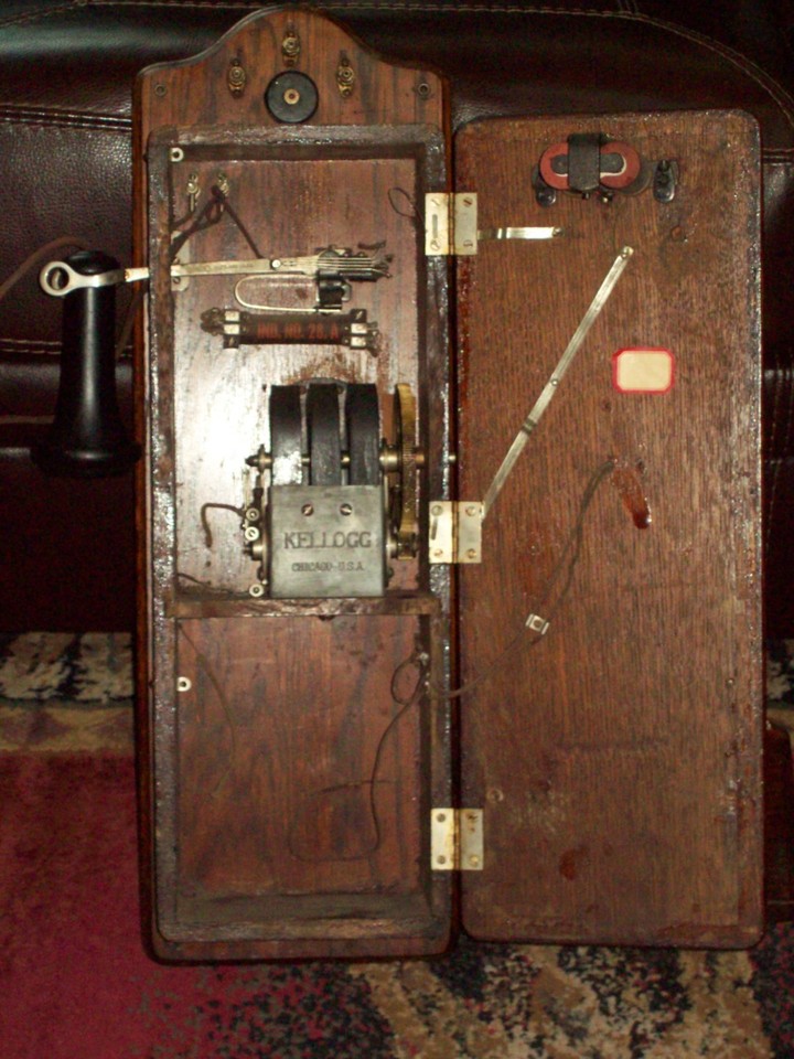 Early Kellogg Antique Wood-Box Wall-Phone ~ This Piece Does Display ...