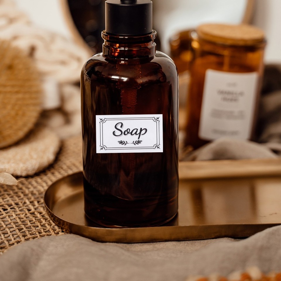 pcs Waterproof Soap Stickers Soap Labels Removable Stickers for Clear ...