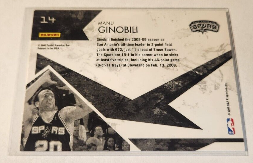 2009-10 Panini Rookies & Stars Sharp Shooters MANU GINOBILI San Antonio ...