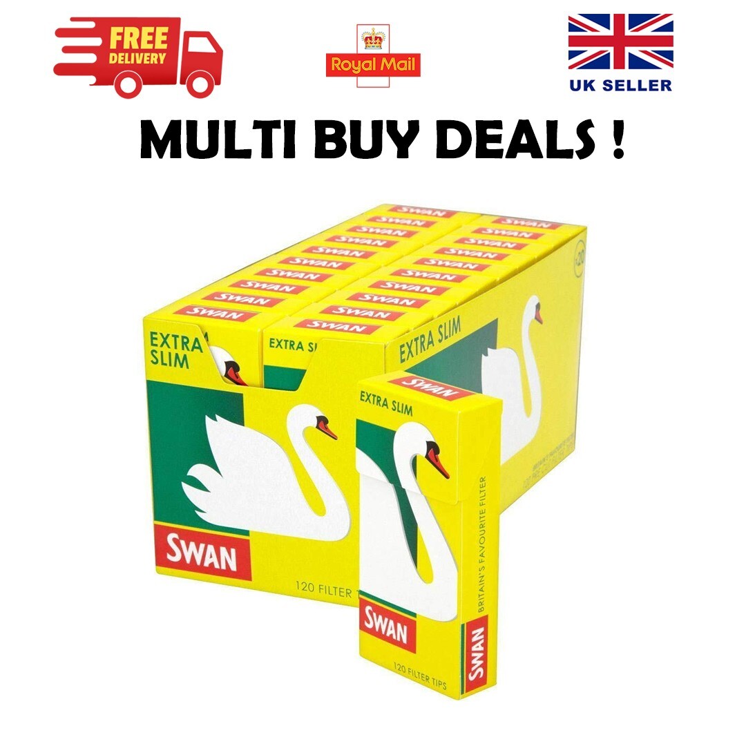 Swan | Extra Slim Filter Tips | [FULL BOX OF 20 PACKS] 102 Filters Per ...
