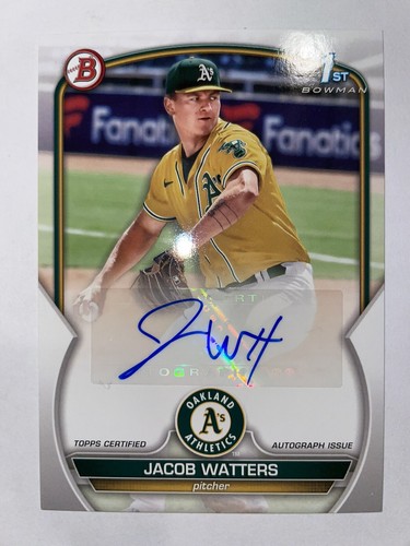 JACOB WATTERS 2023 1st Bowman Prospect Paper Auto PPA-JW OAKLAND ...