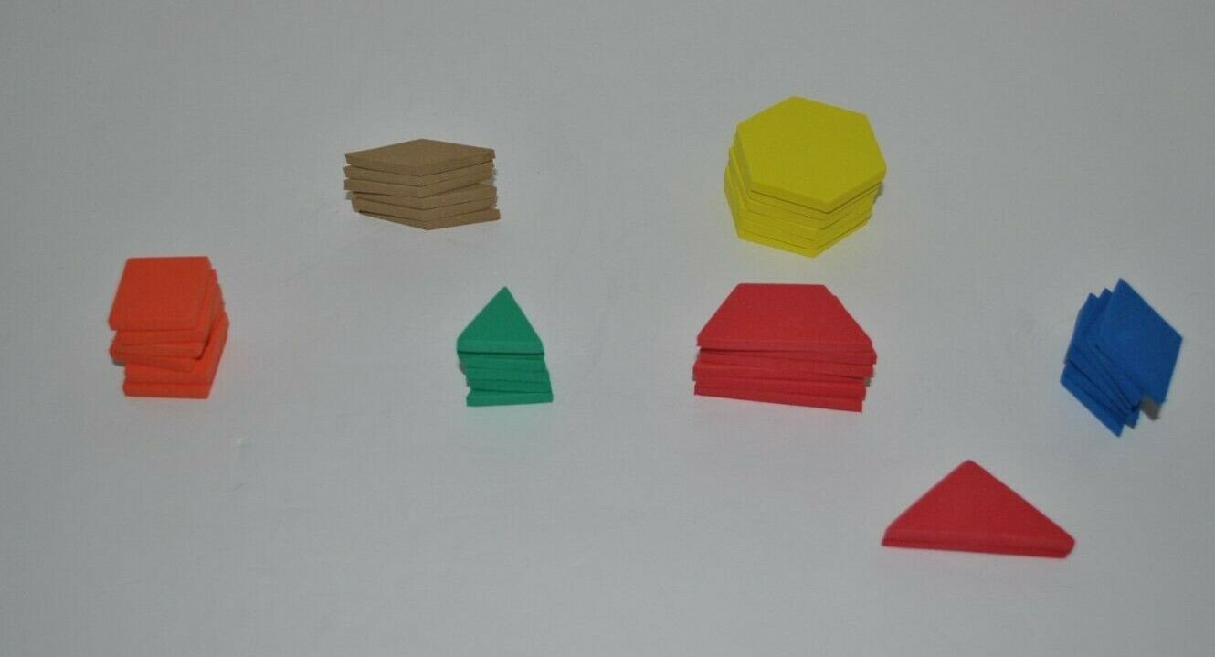 Lot of 38 Foam Pattern Blocks Math Manipulatives Homeschool | eBay