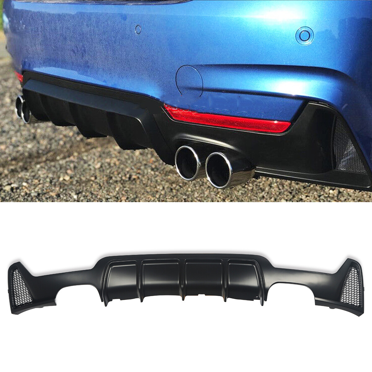 Quad Exhausts Rear Diffuser For BMW F32 F33 F36 430i M Sport 2014-20 ...