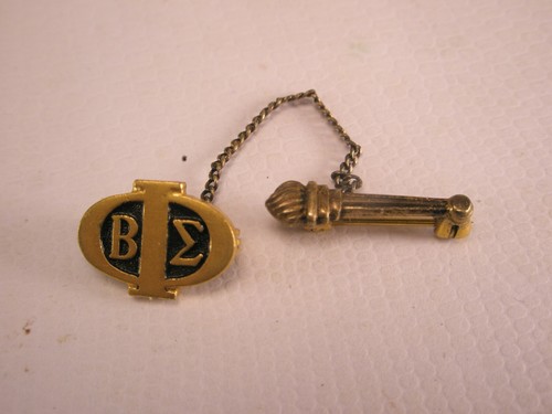 Beta Sigma Phi with Torch Vintage Lapel Pin/Tie Tack fraternity pledge ...