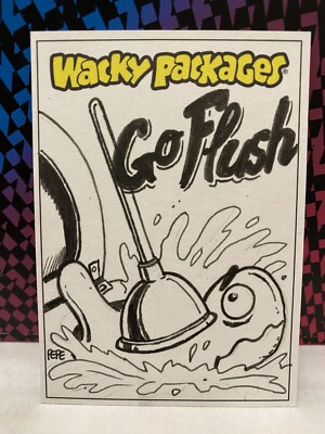2024 WACKY PACKAGES ANS ARTIST SKETCH CARD “GO FLUSH” by Darrin Pepe | eBay