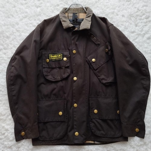 Barbour A7 International Jacket Men's Size C34 86CM WAX COTON Brown | eBay