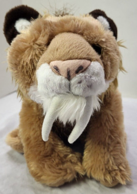 2013 Wild Republic Smilodon Sabertooth Tiger Plush Stuffed Animal Brown ...