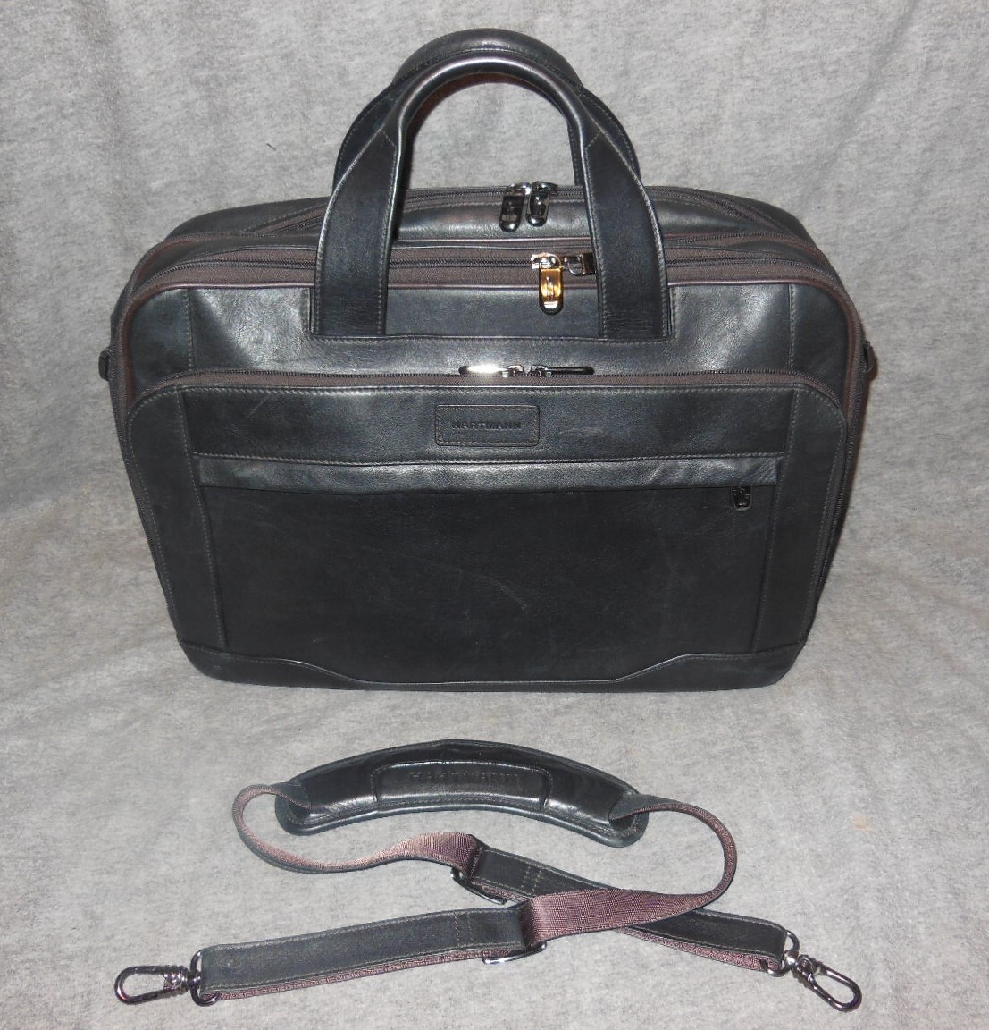 Hartmann Dark Brown Briefcase Leather Aviator Expanda… - Gem