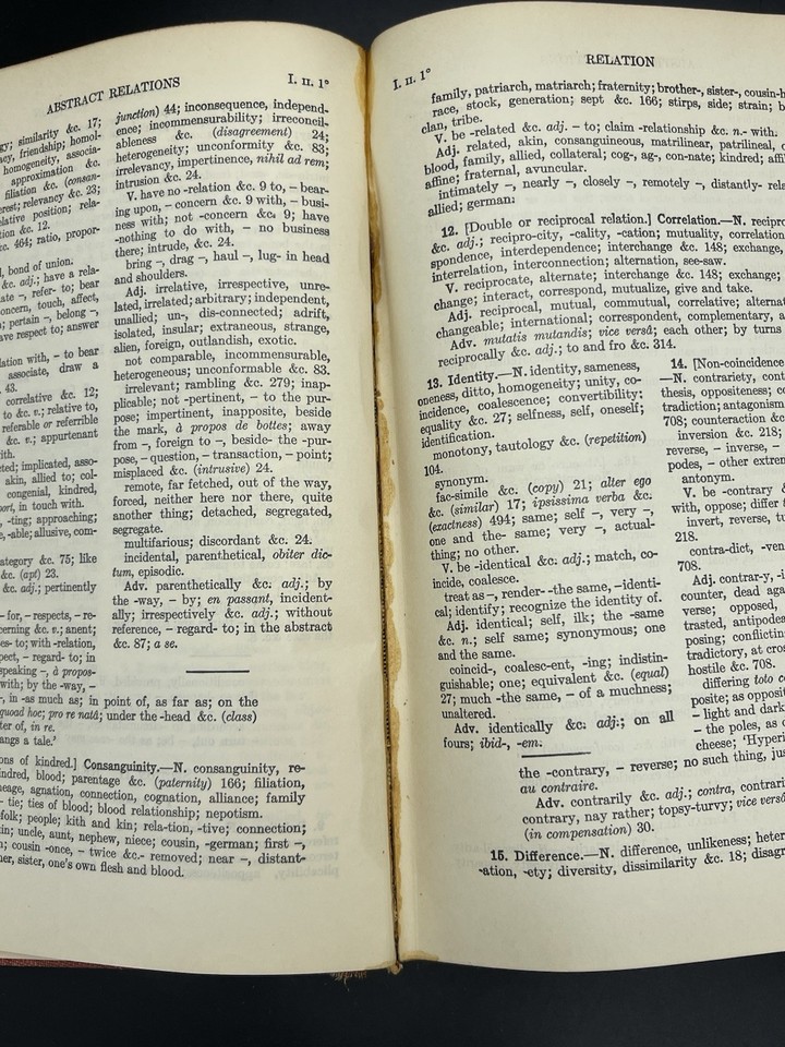 Roget’s Thesaurus Of English Words and Phrases 1947 Classic American ...