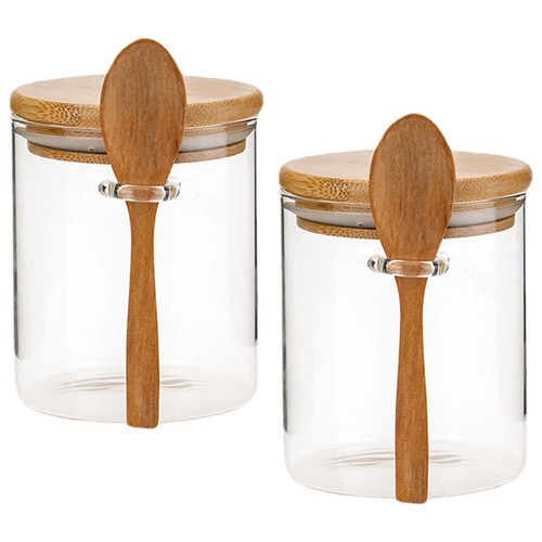 2 Pcs Glass Container Cookie Storage Containers Airtight Jars with ...