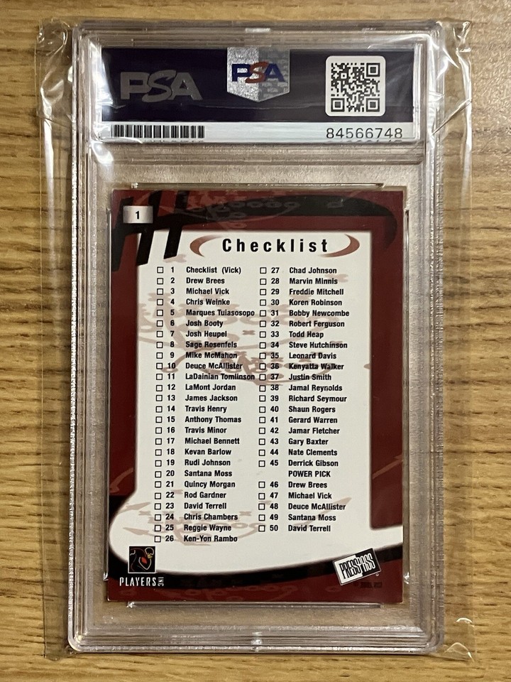 Michael Vick 2001 Press Pass On Card Autograph Rookie Card PSA/DNA Auto ...