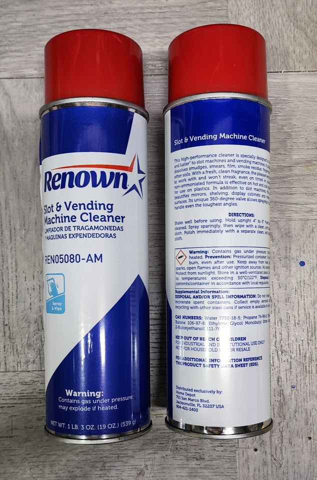 2 Pack Renown 05080 - 19 oz. Slot and Vending Machine Cleaner Spray Can ...