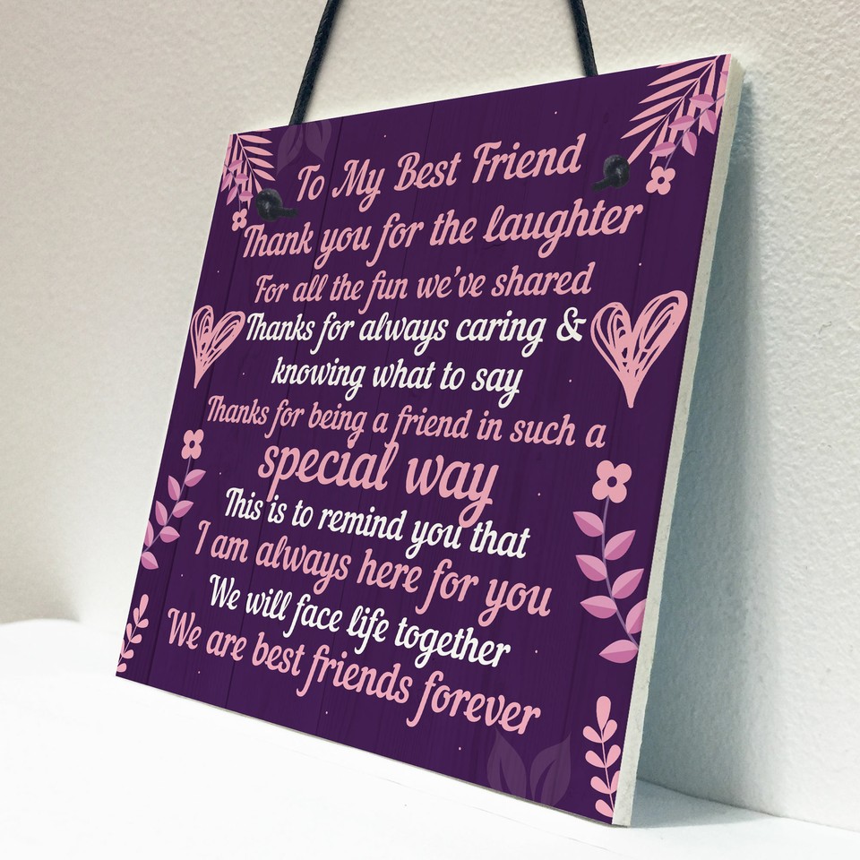 BEST FRIEND Plaque Special Friendship Gift Best Friend Birthday Card ...
