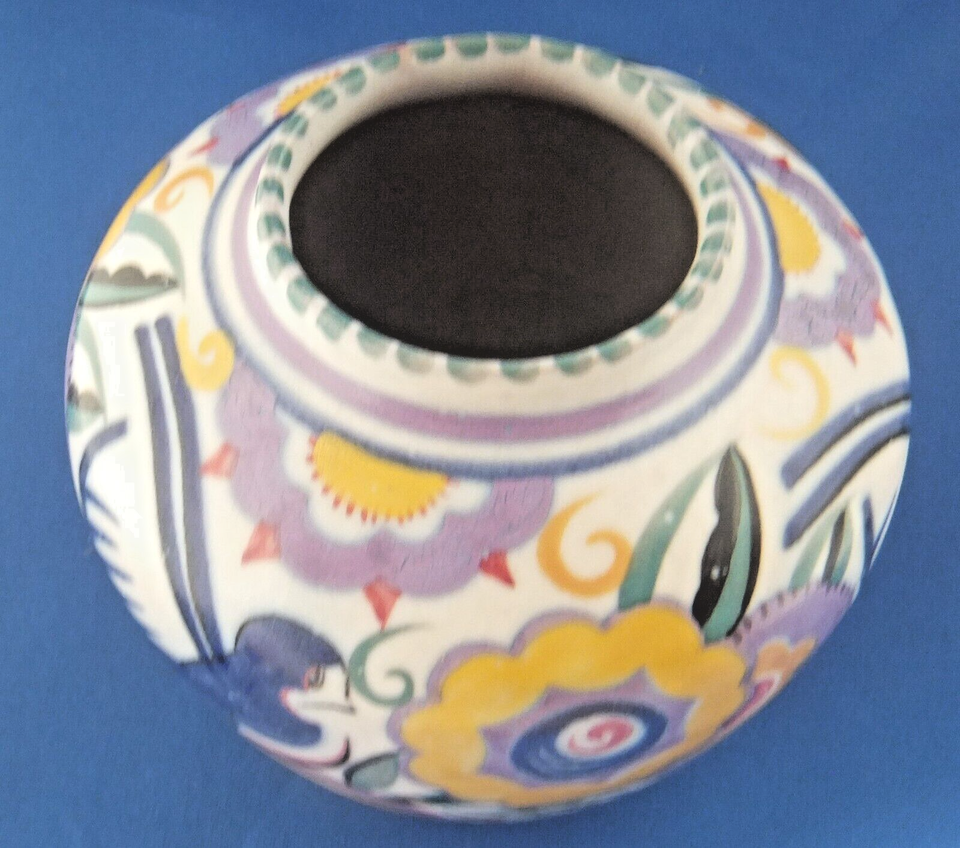 POOLE POTTERY COMIC BIRD PATERN TRADITIONAL 6 INCH VASE RENEE HAYES ...