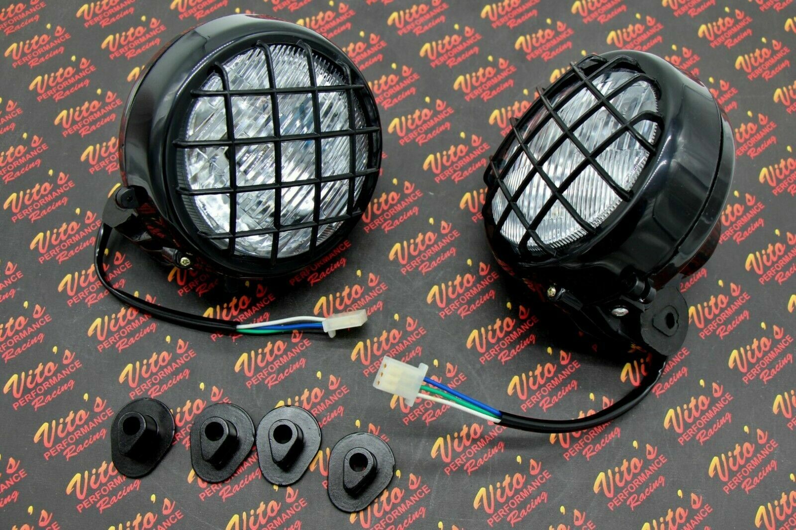 2 x NEW Headlights Yamaha Banshee lens bulbs lights grills 1996-2001 ...