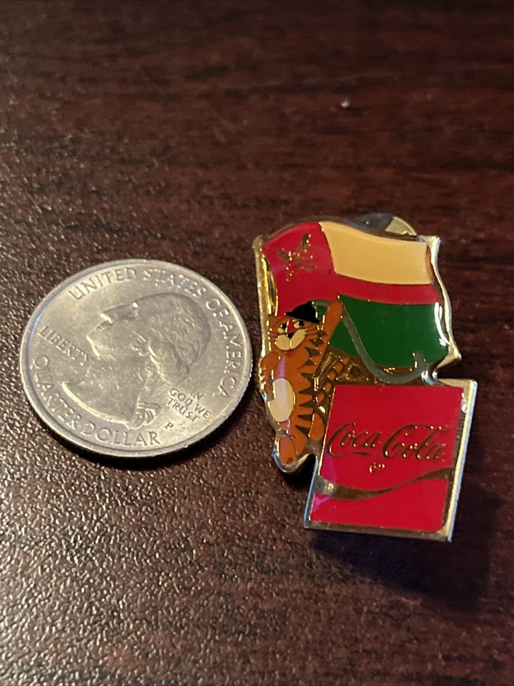 Vintage 1988 Seoul Olympics Coca Cola Hodori Tiger Oman Flag Lapel Pin ...