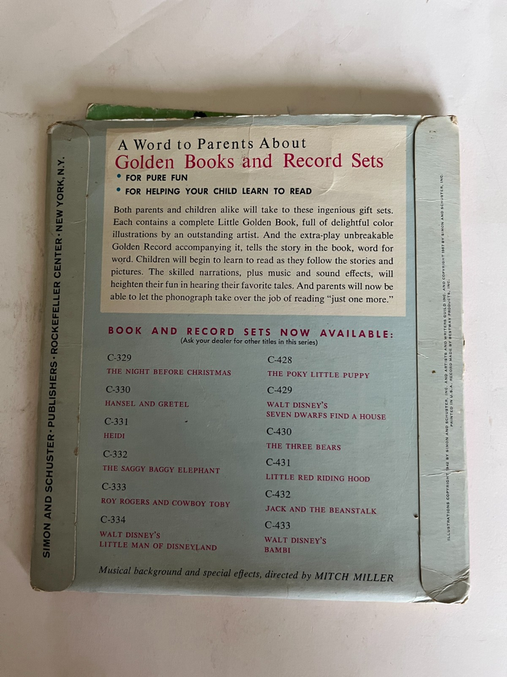 Vintage 1957 Little Golden Book THE POKY LITTLE PUPPY Record and Book ...