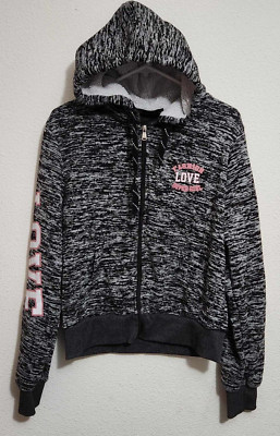 Aq-Sport Girls XL Hooded Zip-Up Long-Sleeve Sweatshirt Love Graphics | eBay