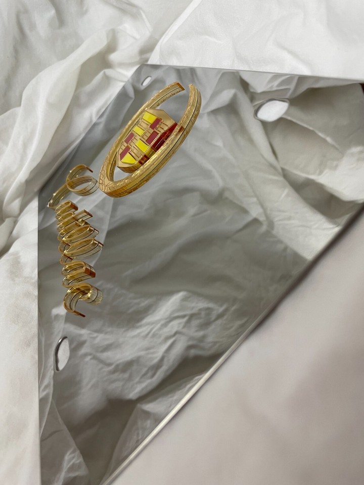 Cadillac gold emblem logo chrome stainless steel vanity license plate ...