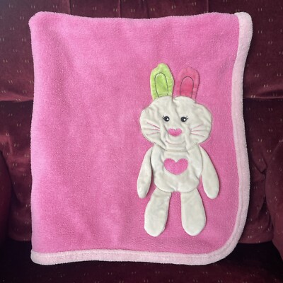 Bean Sprout Bunny Rabbit Bright Pink Baby Girl Security Blanket Soft ...
