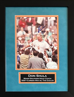 Don Shula signed autographed framed 8x10 photo NFL Miami Dolphins JSA ...