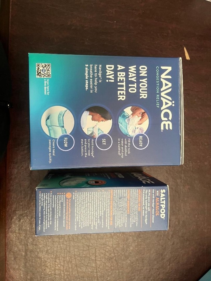 NAVAGE Nasal Care Saline Irrigation System Nose Cleaner +ALKALOL 30 PK ...