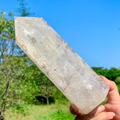2.73LB Natural Clear White Crystal Obelisk Transparent Quartz Energy ...