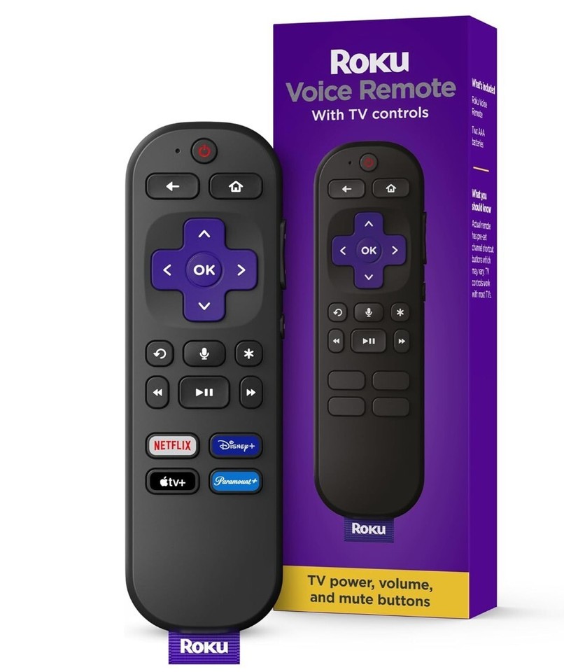 NEW Roku Voice Remote-Compatible with All Roku Models (Channel ...
