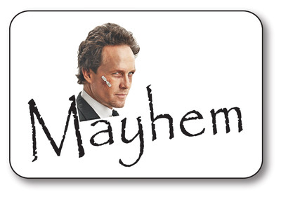 MAYHEM FROM ALLSTATE COMMERCIAL NAME BADGE HALLOWEEN COSTUME PROP ...